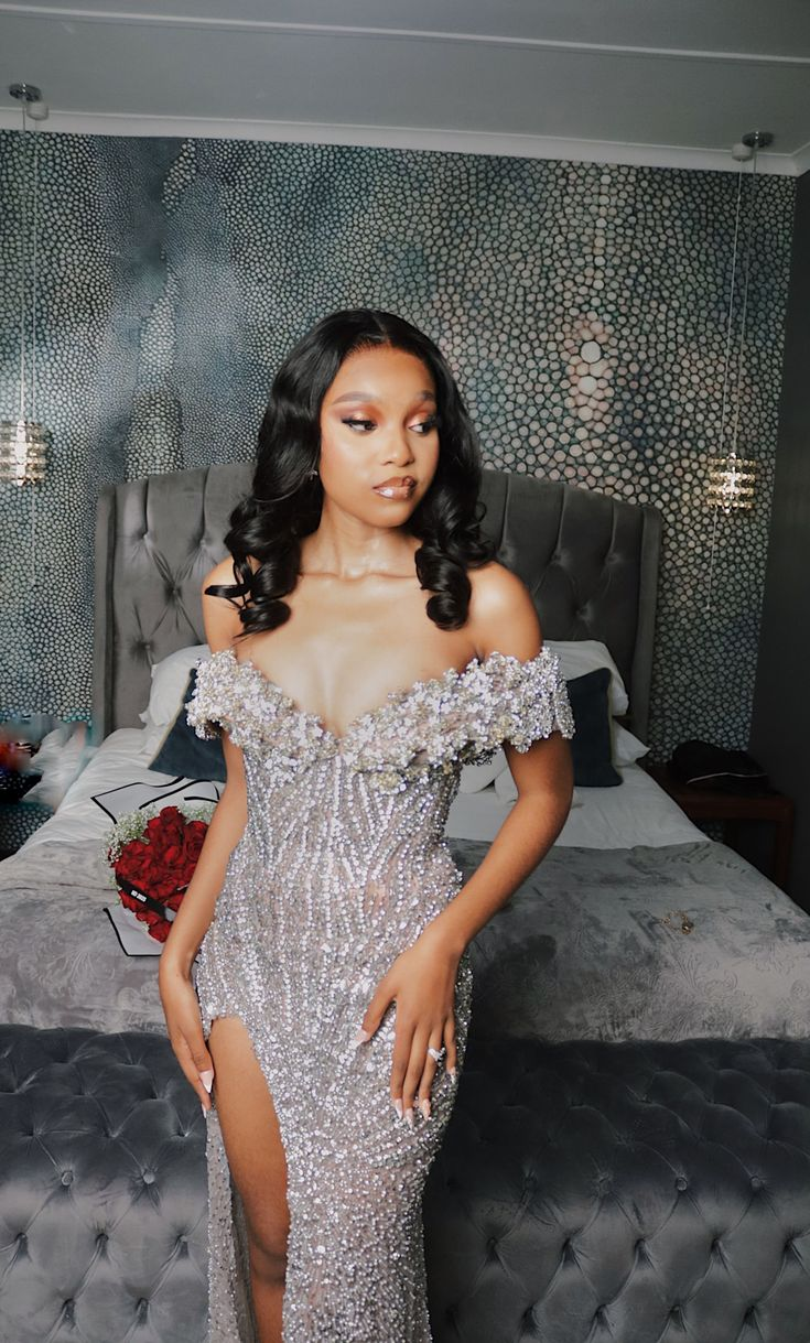 Glitter Sequins Mermaid Prom Dresses Customized Sexy Slit Evening Gown ...